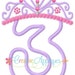 Princess Crown Birthday Number 3 Machine Embroidery Applique Design 4 ...