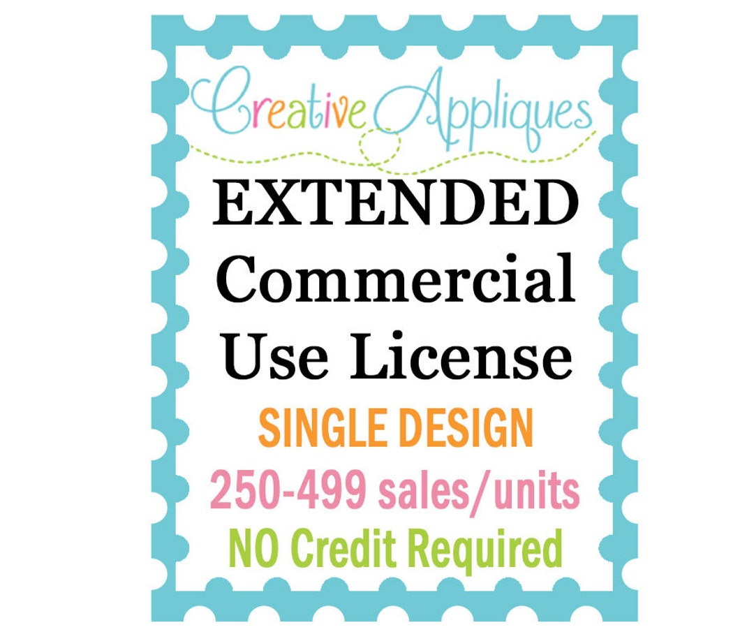 SINGLE DESIGN Extended Commercial Use License 250 to 499 Sales or Units ...