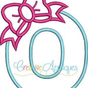Bow Letter O Applique Digital Machine Embroidery Design 4 Sizes, Bow ...