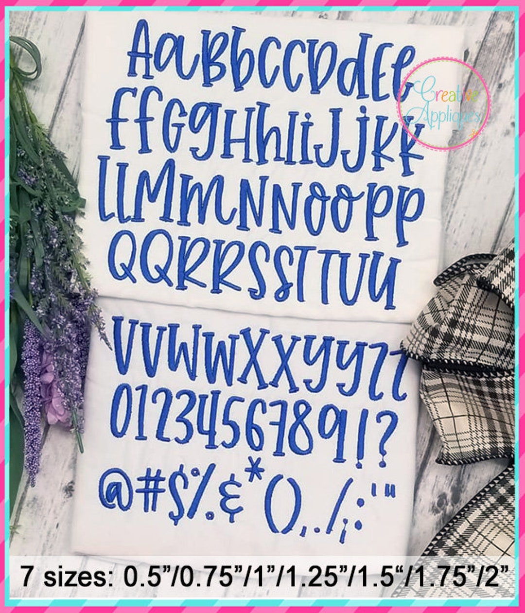 7 Sizes Farmhouse Lemonade Embroidery Alphabet Font Digital Machine ...