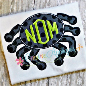 Monogram Spider Halloween Digital Machine Embroidery Applique Design 4 ...