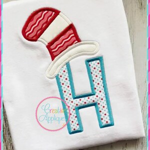 Striped Hat Applique Alphabet Letter Set A-Z Applique Machine ...
