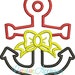 Anchor Split Bow Digital Machine Embroidery Applique Design 4 Sizes - Etsy