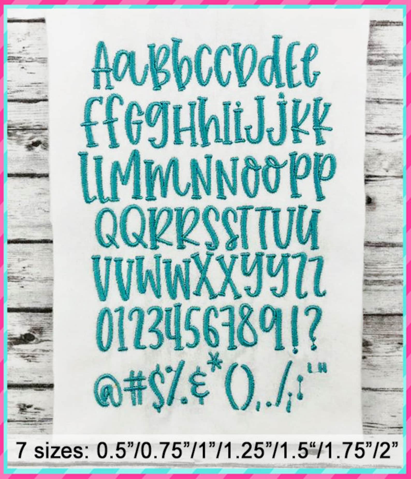7 Sizes Farmhouse Lemonade Embroidery Alphabet Font Digital Machine ...