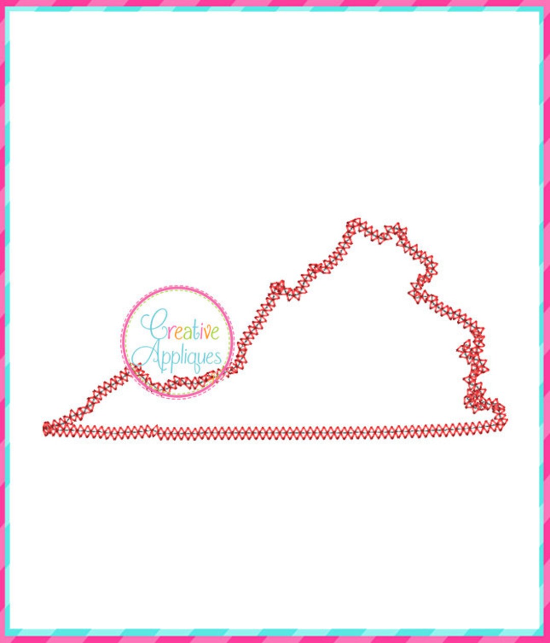 Virginia State Machine Embroidery Applique Design 9 Sizes, Virginia ...