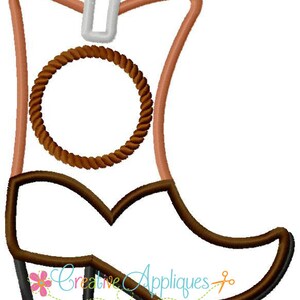 Cowboy Boot Monogram Digital Machine Embroidery Applique Design 4 Sizes ...
