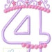 Princess Ballerina Tutu Crown Tiara Number 4 4th Four Fourth Machine ...