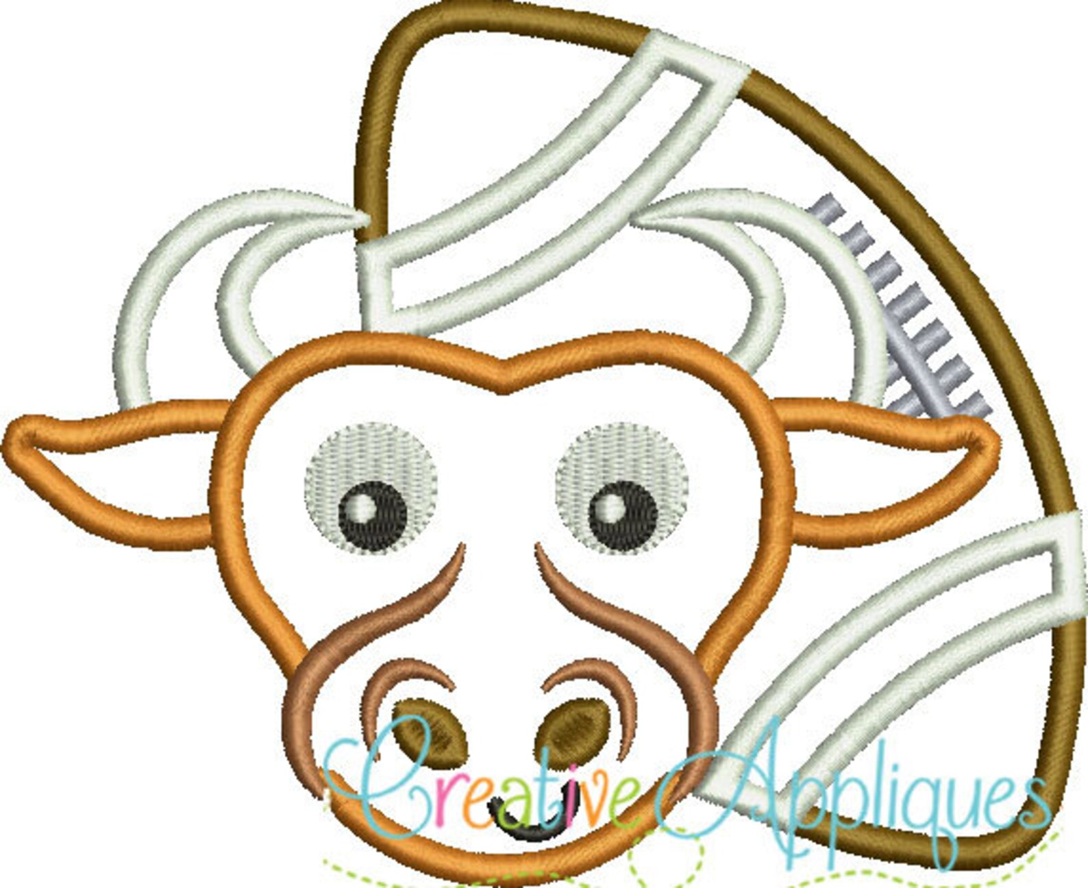 Longhorn Bull Football Applique Digital Machine Embroidery Design 4 ...