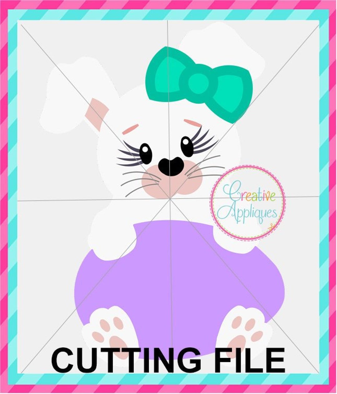 Girl Easter Bunny Rabbit SVG Cutting File, Bunny Svg, Easter Cut File ...