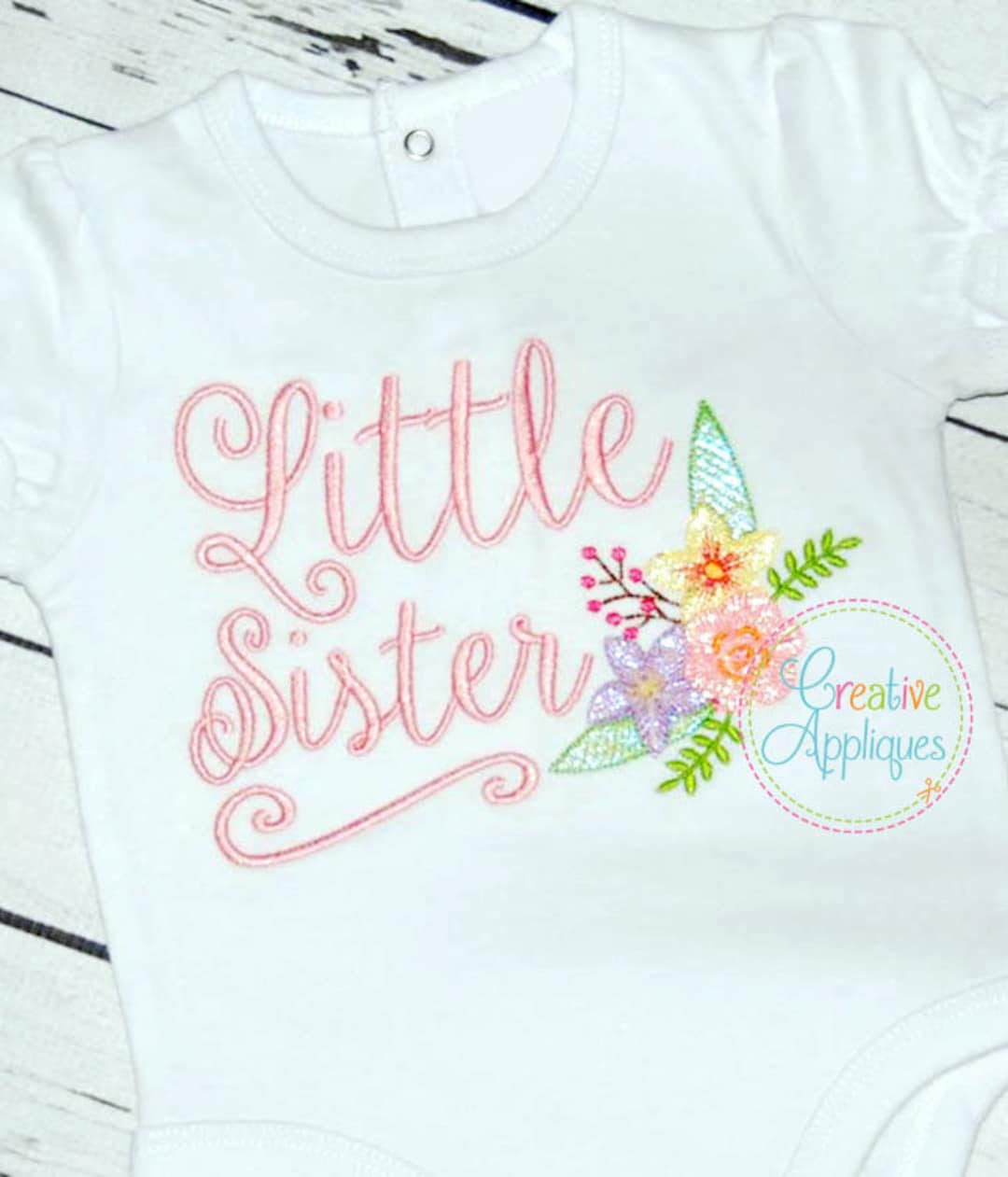 4 SIZES Little Sister Digital Machine Embroidery Design, Little Sister ...