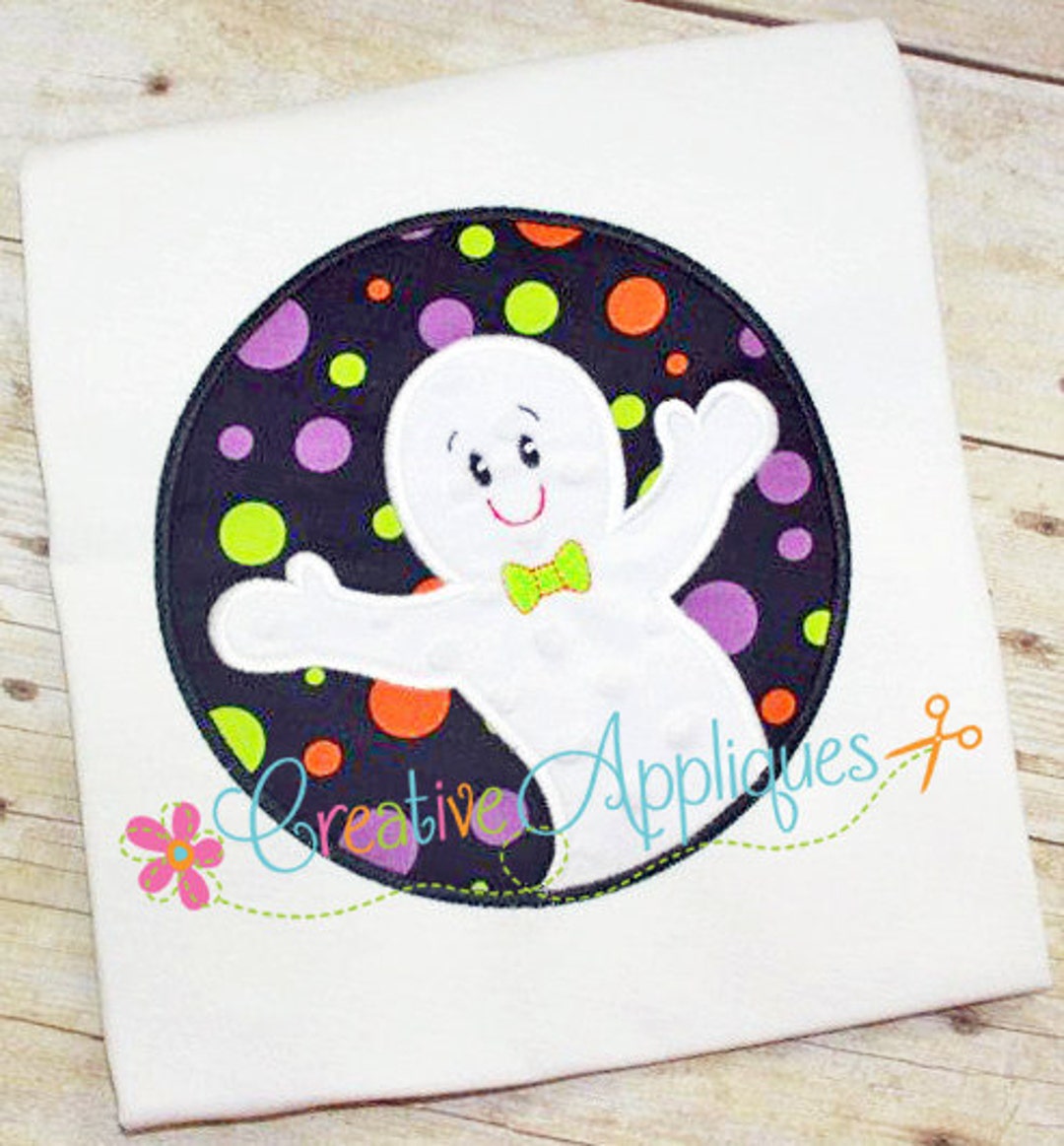 Ghost Halloween Digital Machine Embroidery Applique Design 4 Sizes ...