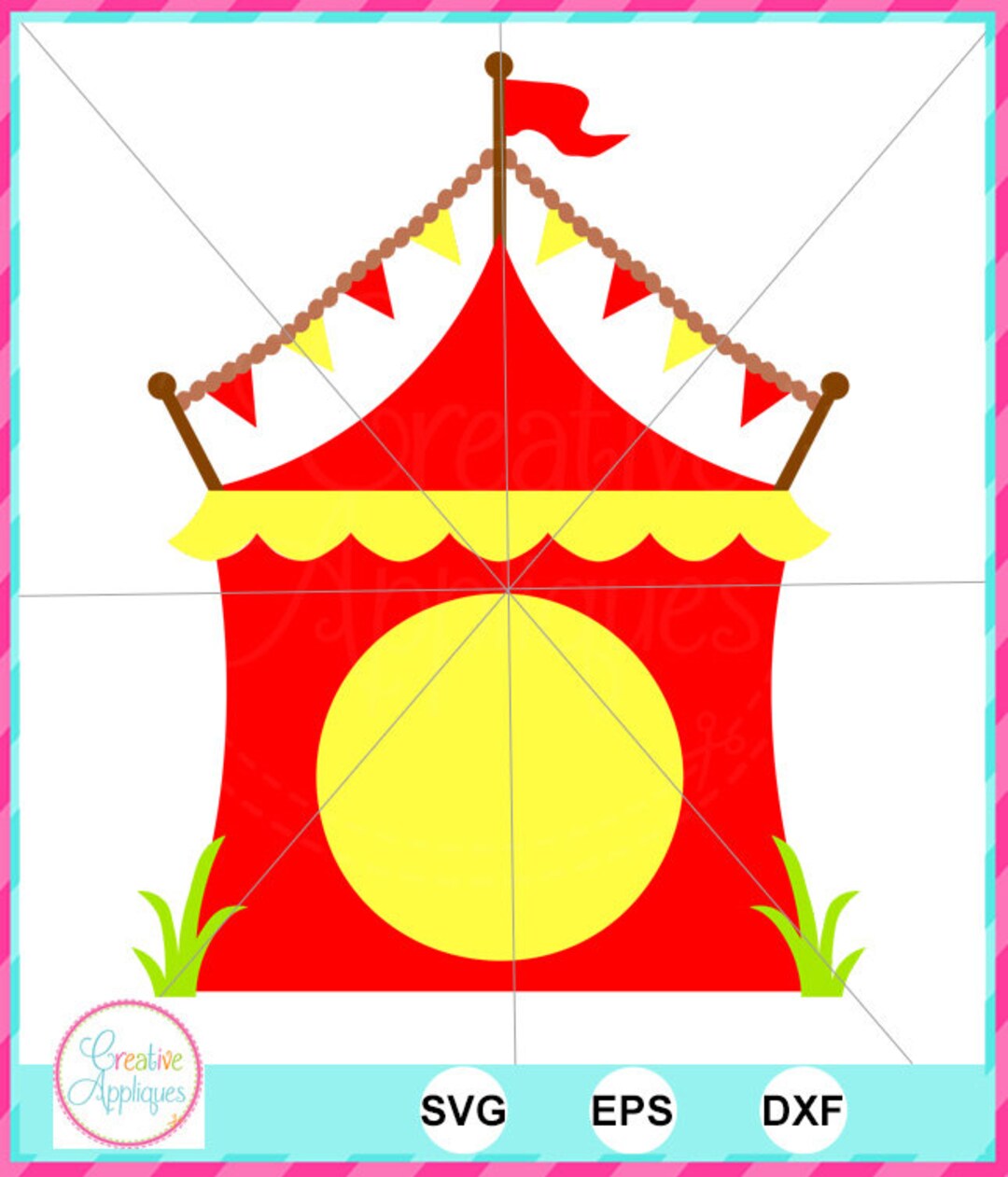 Monogram Circus Tent Svg Cut File, Monogram Tent Svg, Monogram Circus ...
