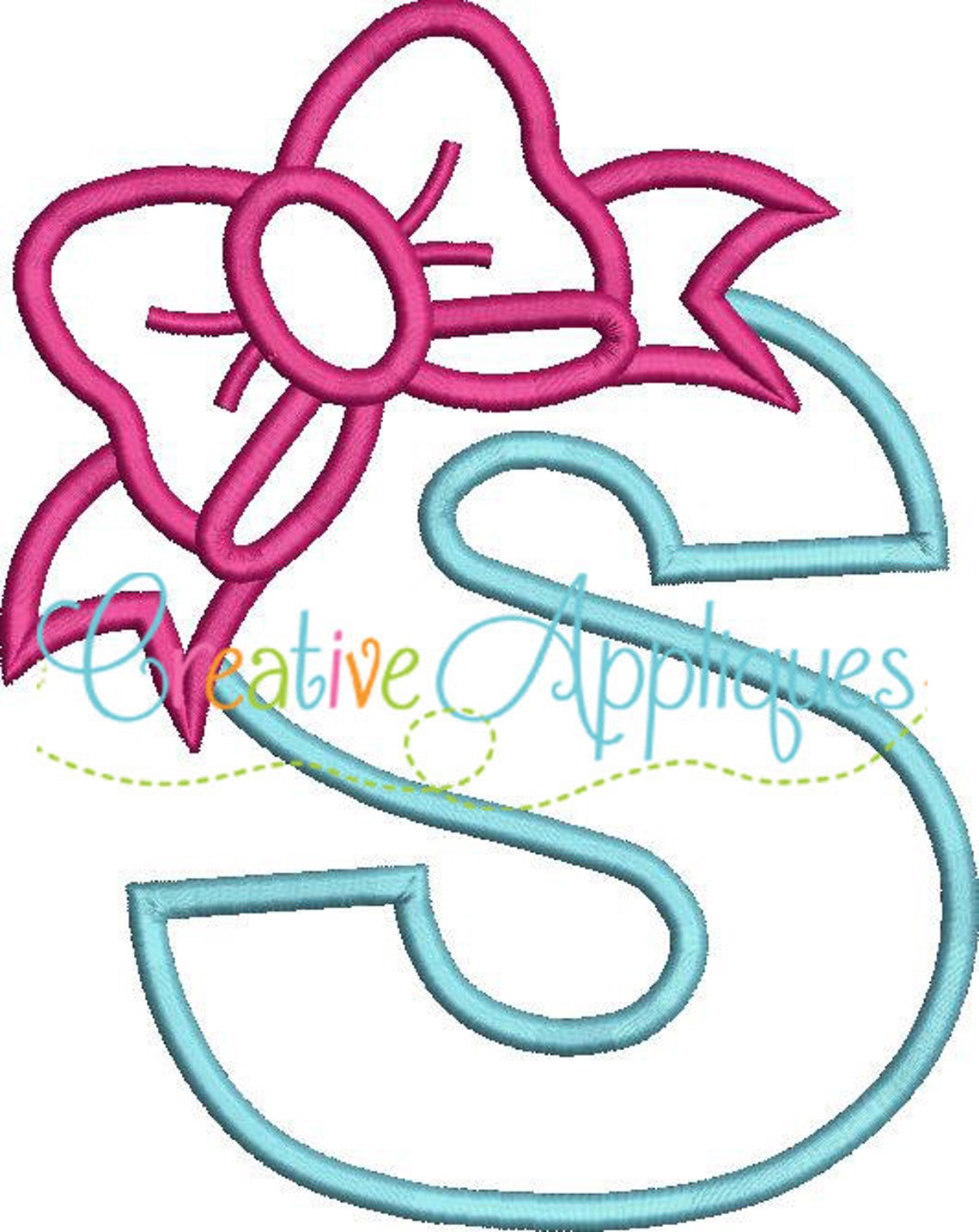 S Bow Letter S Applique Machine Embroidery Design 4 Sizes Bow - Etsy
