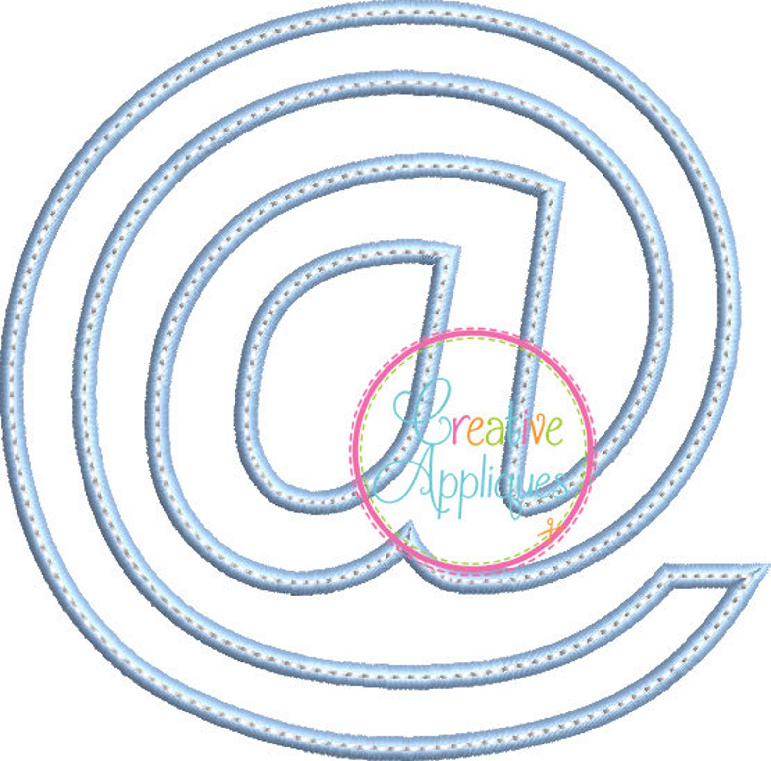 At Symbol Applique Digital Machine Embroidery Applique Design 10 Sizes ...