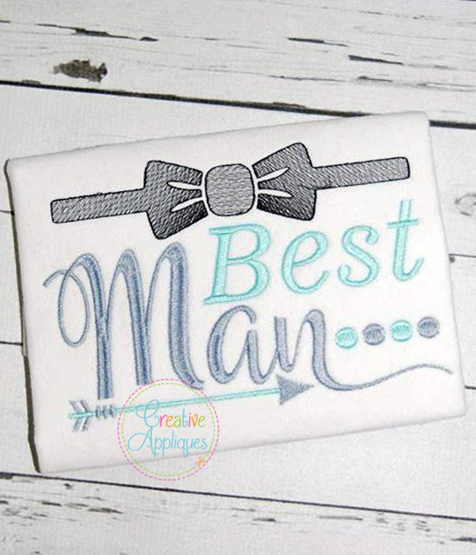 Best Man Digital Machine Embroidery Design 4 Sizes Wedding | Etsy