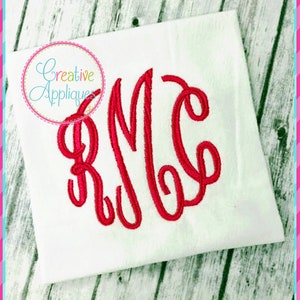 5 Sizes 3 Letter Master Circle Embroidery Monogram Alphabet Font ...