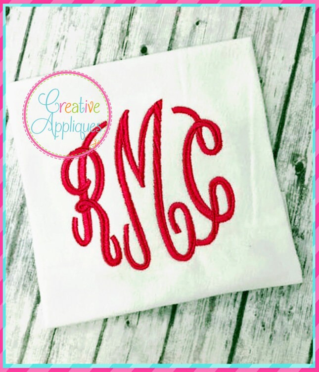 5 Sizes 3 Letter Master Circle Embroidery Monogram Alphabet - Etsy