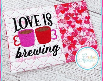 Coffee Mug Rug in the Hoop Machine Embroidery Design - Etsy