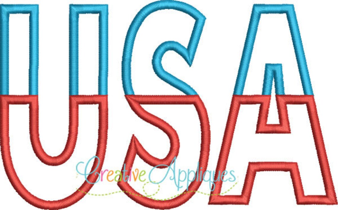 USA Patriotic Digital Machine Embroidery Applique Design 4 Sizes, Usa ...