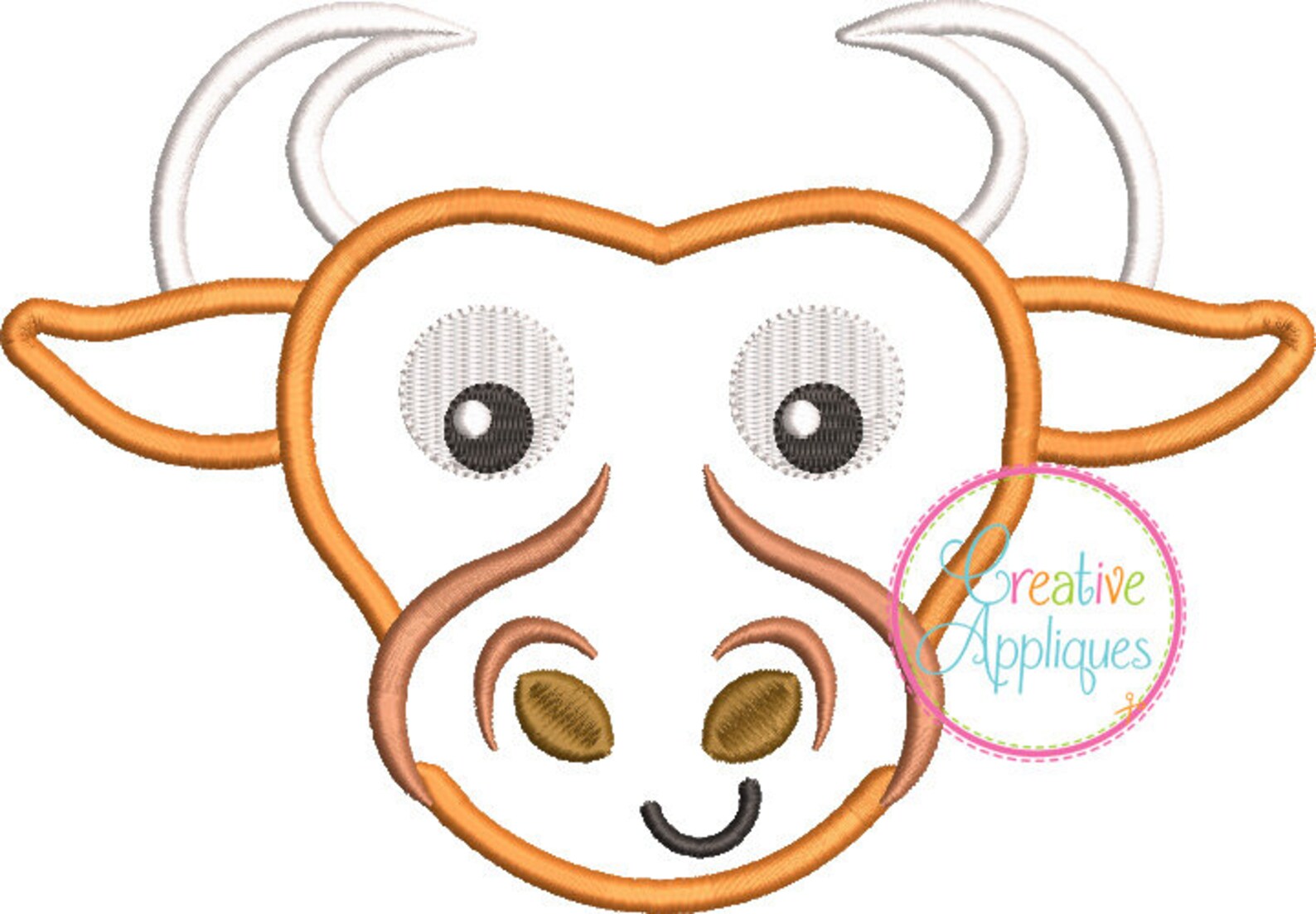 Longhorn Applique Digital Machine Embroidery Design 4 Sizes, Longhorn ...