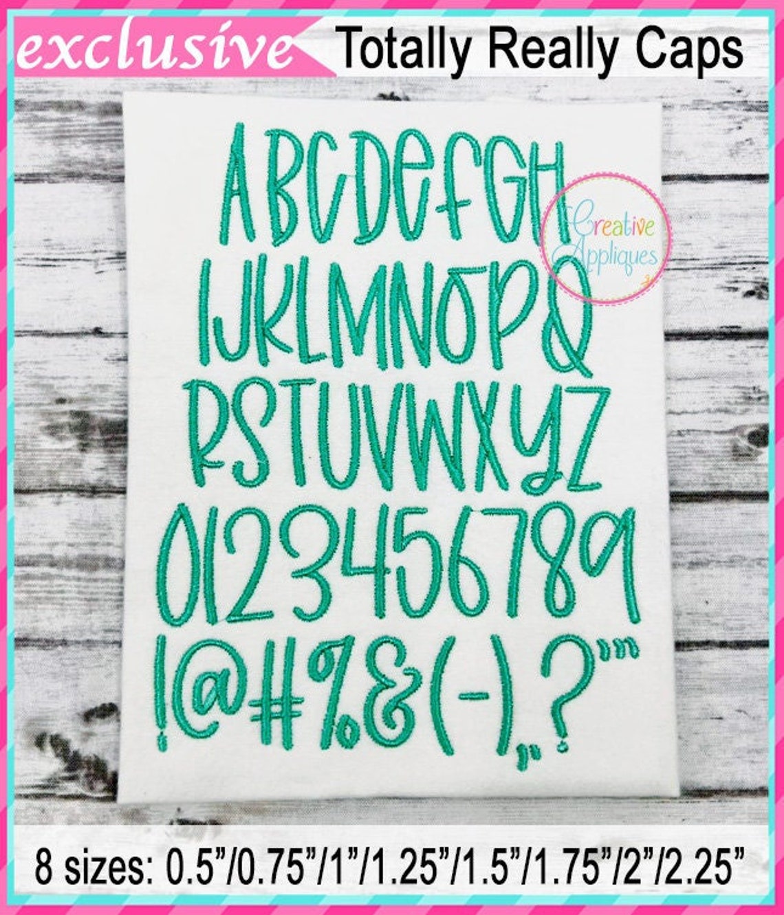 EXCLUSIVE Totally Really Caps Embroidery Font Digital Machine - Etsy