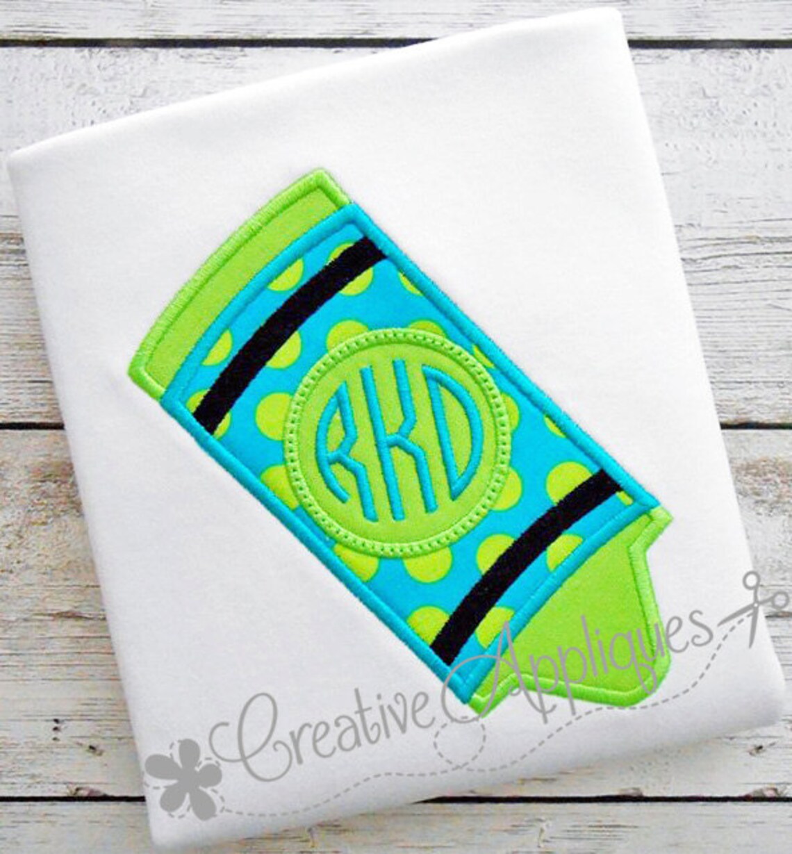 Crayon Monogram Digital Machine Embroidery Applique Design 4 Sizes - Etsy