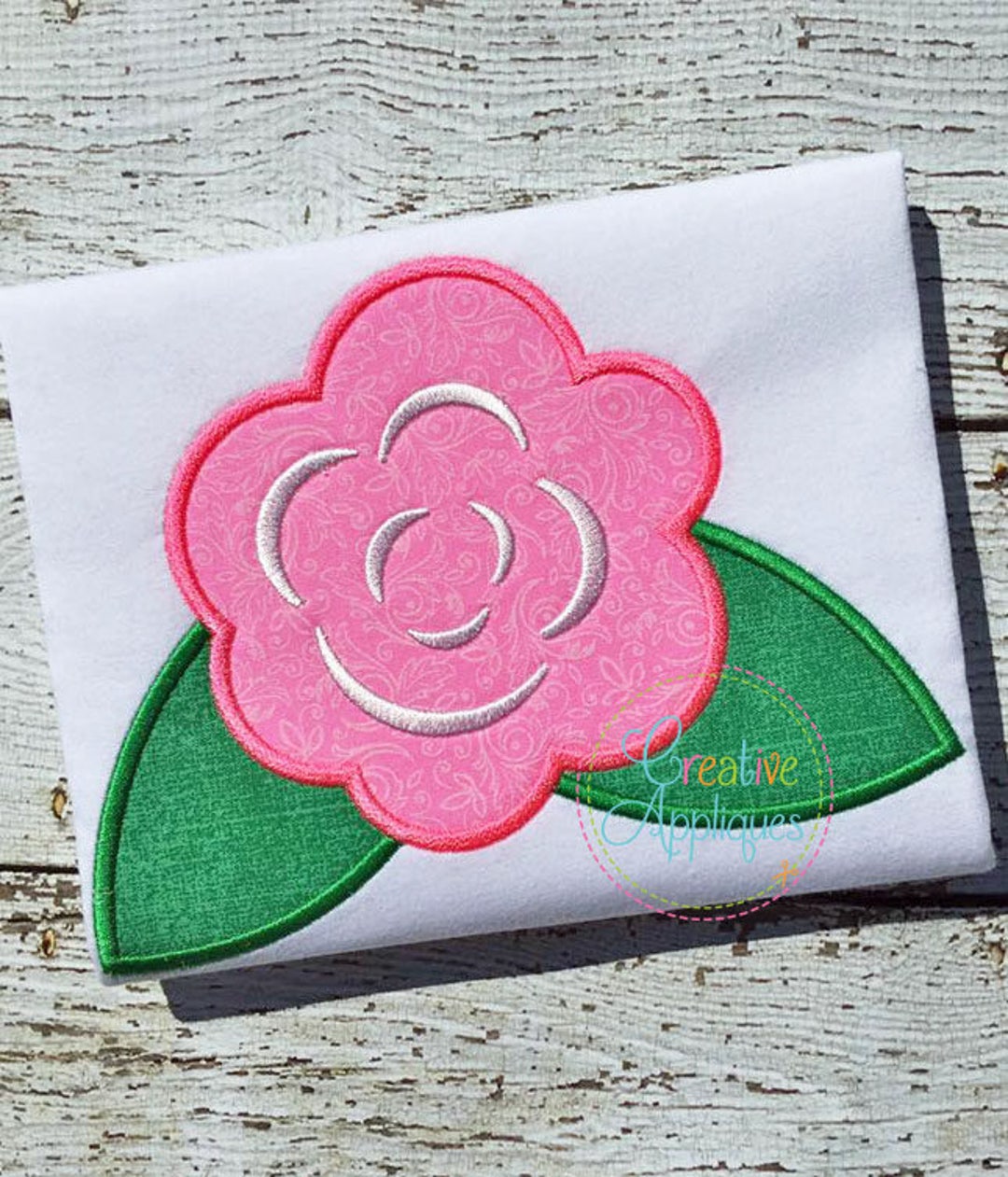 Flower Machine Embroidery Applique Design 4 Sizes, Flower Applique ...