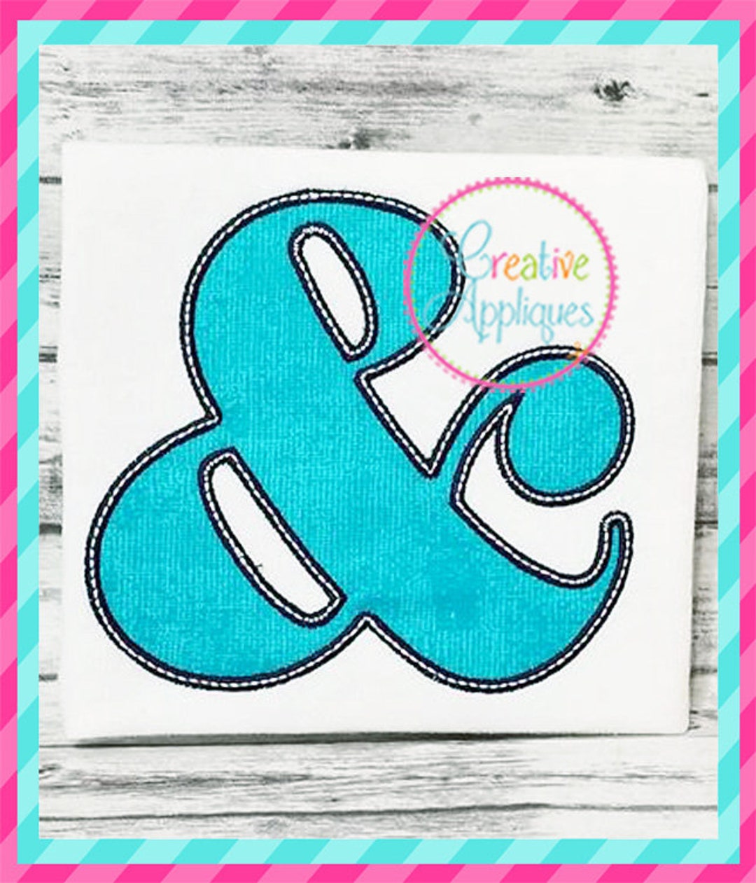 Ampersand Applique Digital Machine Embroidery Applique Design 11 Sizes ...