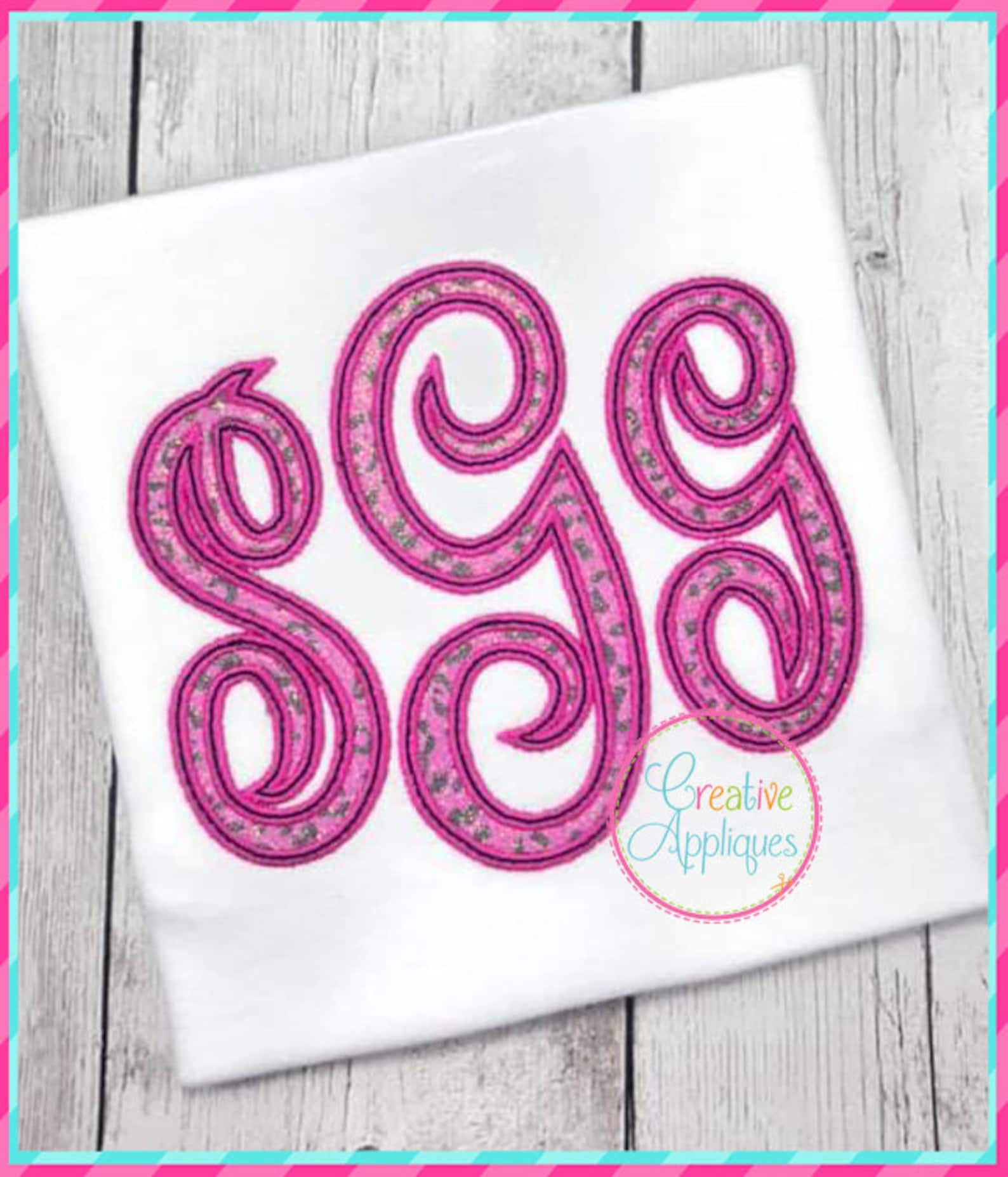 PES FORMAT ONLY! Empire Monogram Alphabet Letters A-Z Applique Machine ...