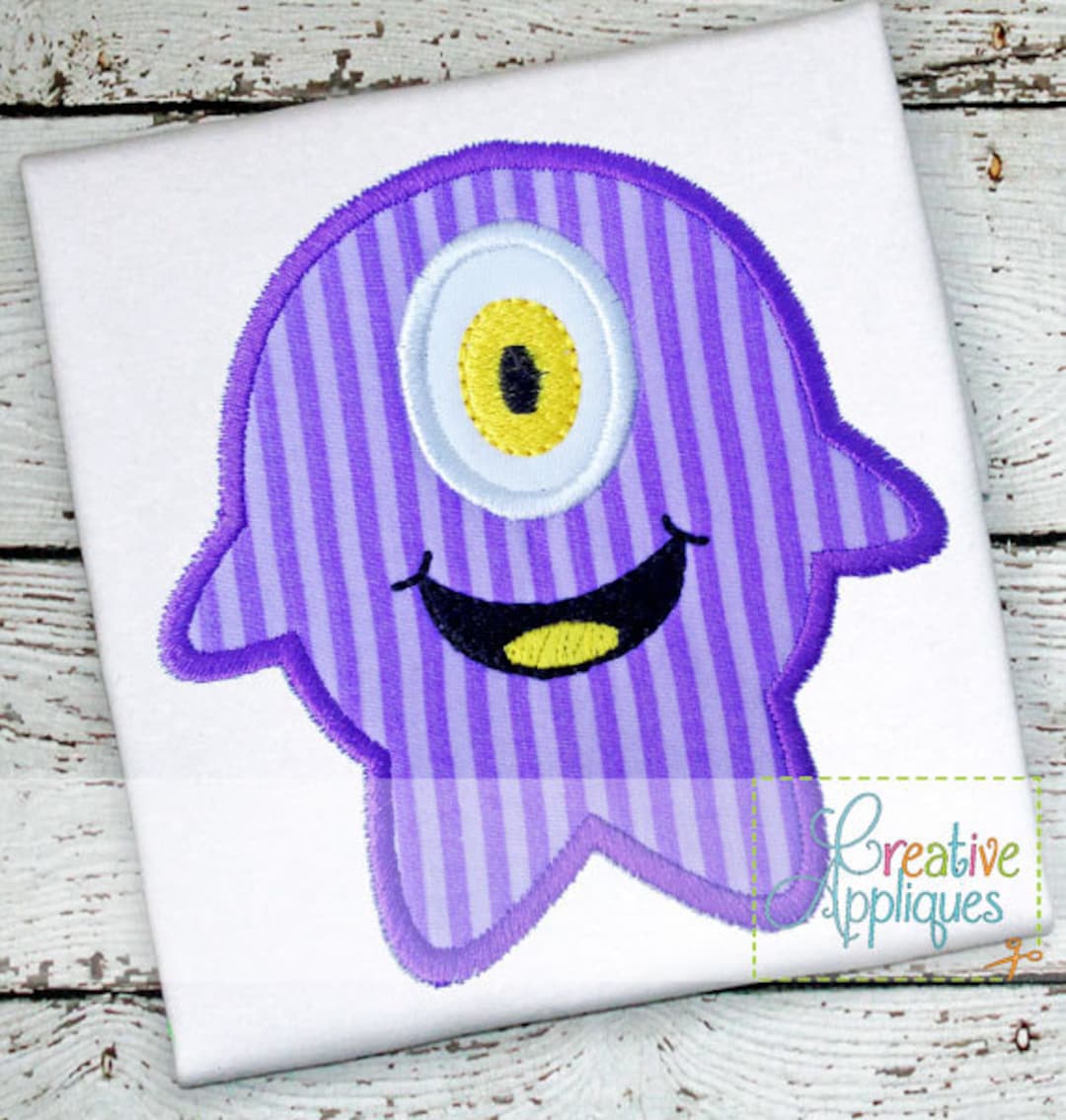 Monster Smiling One Eyed Digital Machine Embroidery Applique Design 4 ...