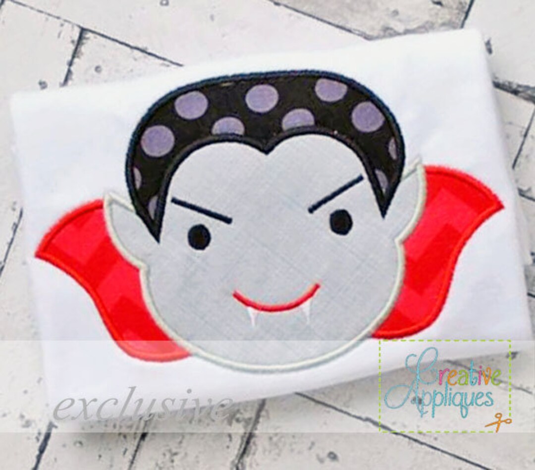 Dracula Vampire Halloween Digital Machine Embroidery Applique Design 4 ...