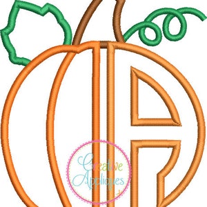Pumpkin Circle Alphabet Letter Set A-Z Applique Machine Embroidery ...
