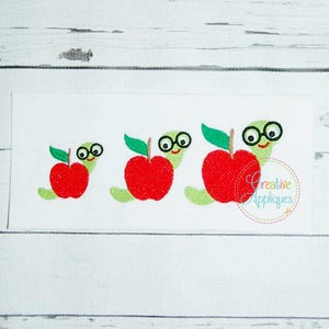 Apple Bookworm Miniature Embroidery Digital Machine Embroidery Design 4 ...