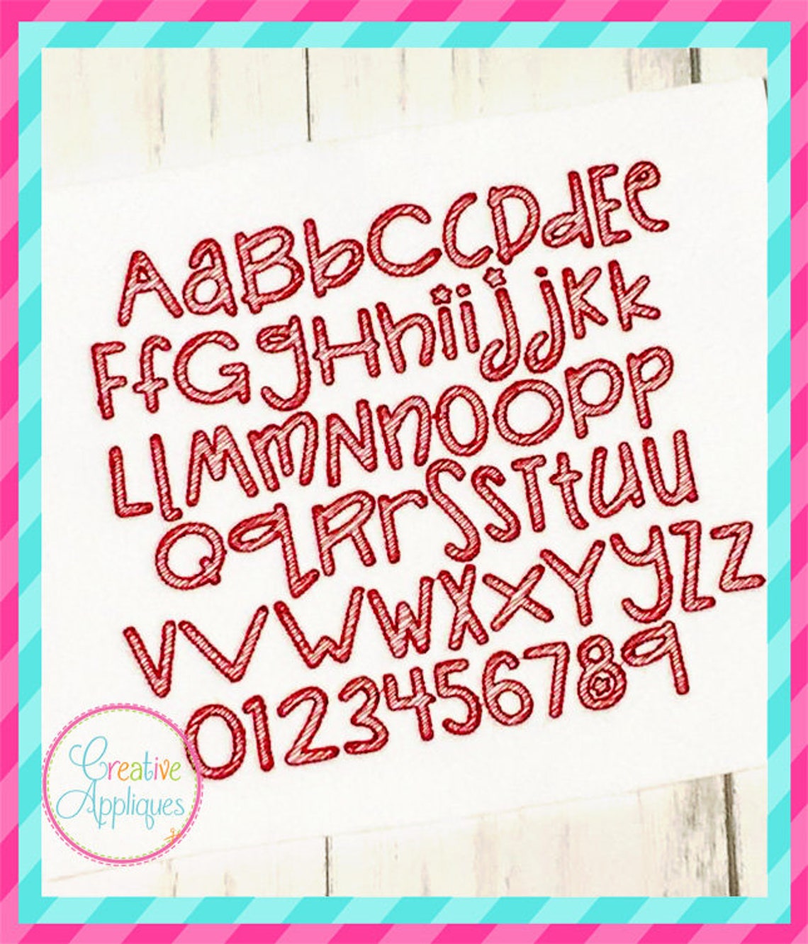 16 Sizes Sketch Embroidery Alphabet Font Digital Machine | Etsy