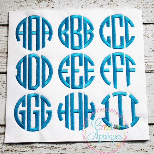 SALE Slim Circle Monogram Embroidery Font 6 Sizes Machine BX - Etsy