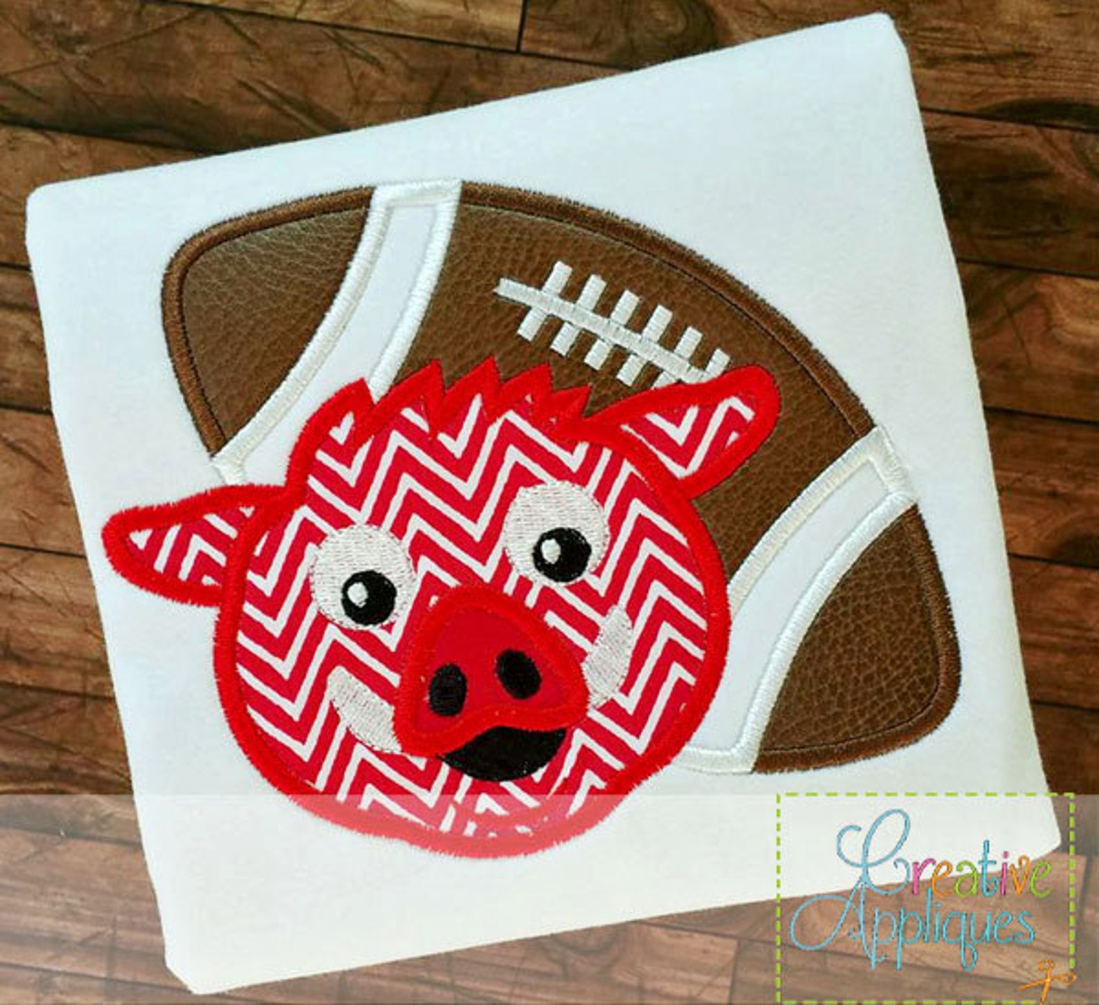 Hog Razorbacks Pig Football Applique Digital Machine | Etsy