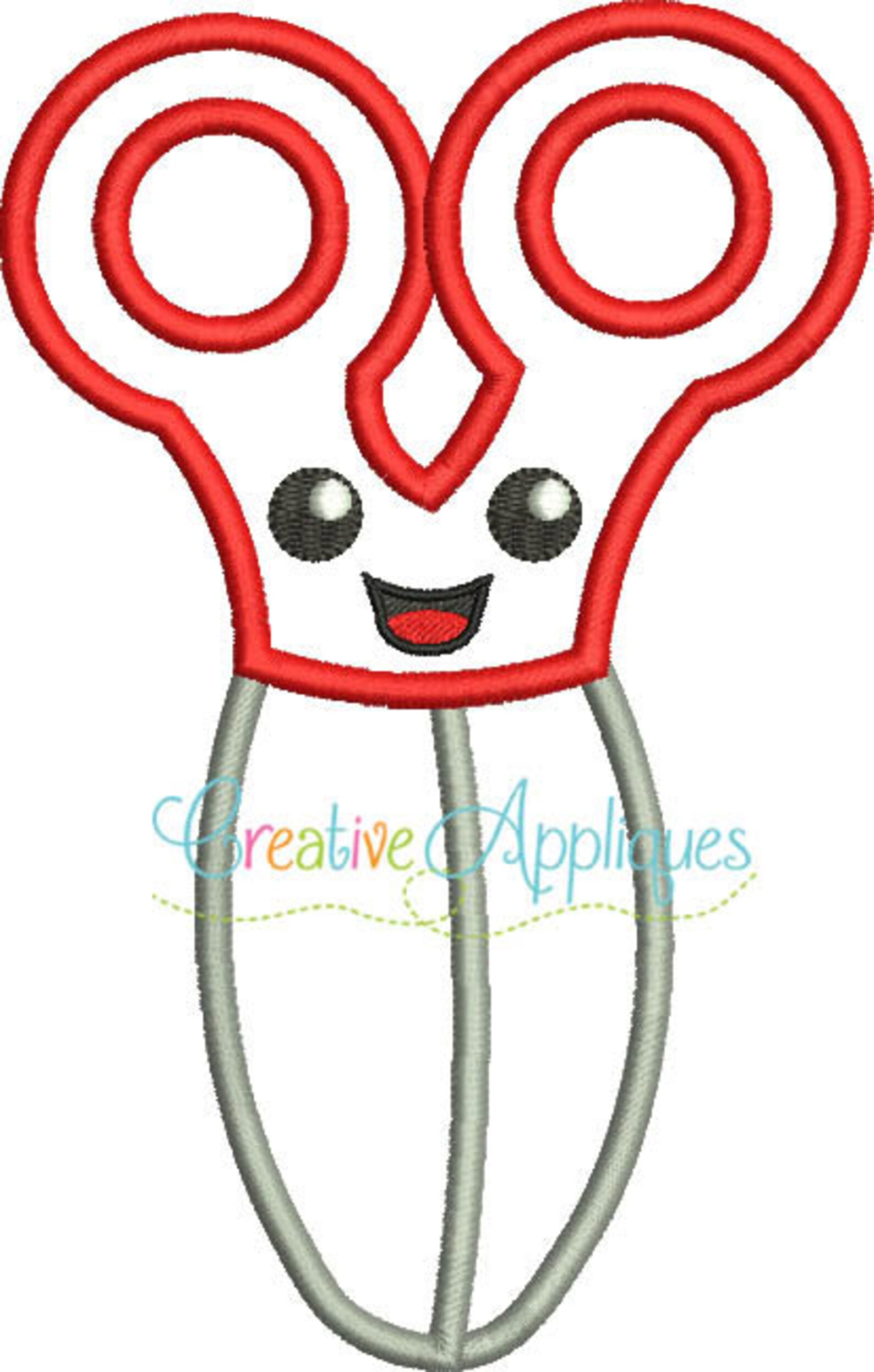 Happy Scissors Digital Machine Embroidery Applique Design 5 | Etsy