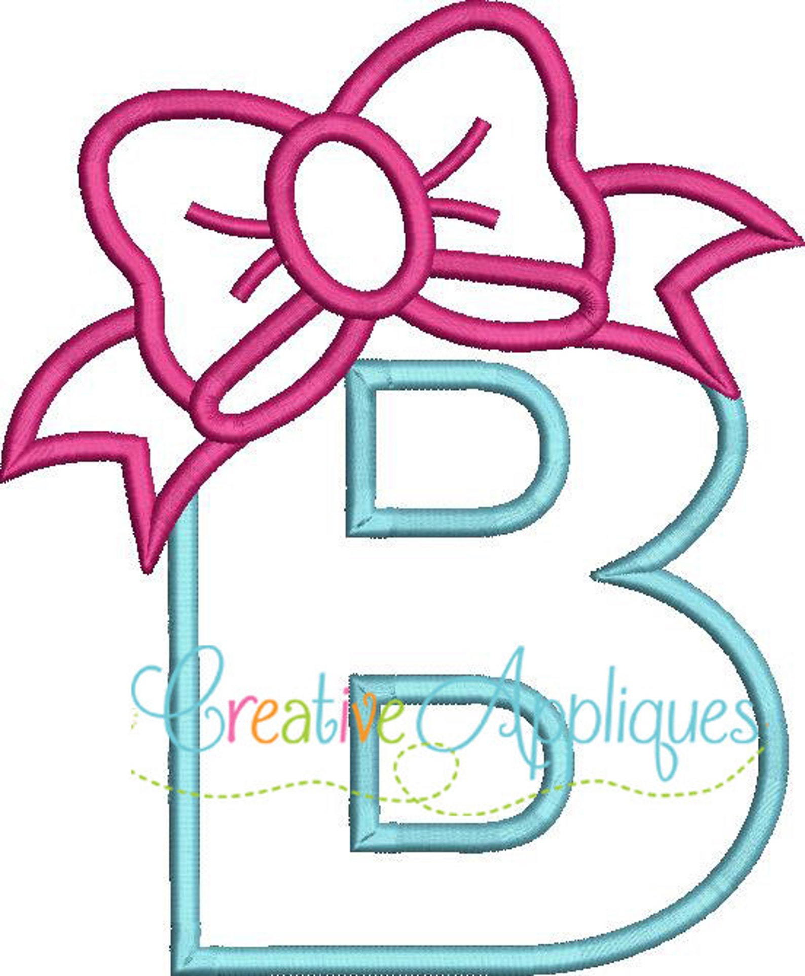 B Bow Alphabet Letter B Applique Machine Embroidery Design 4 Sizes, Bow ...
