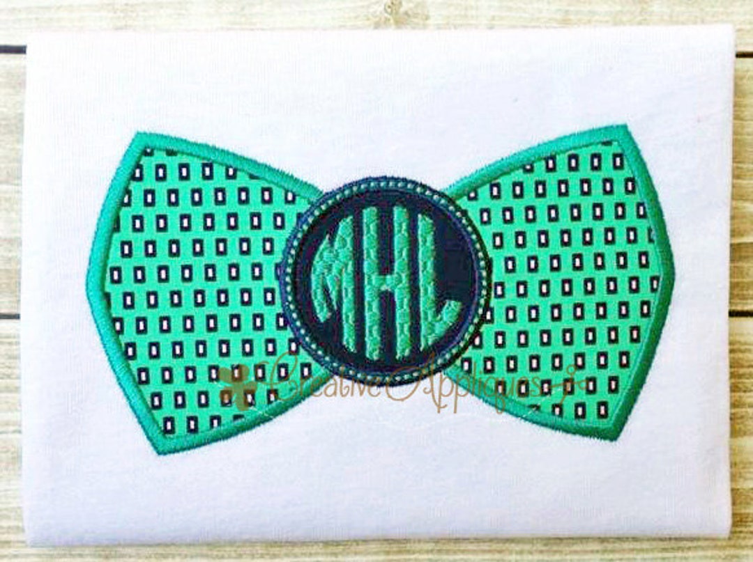 Bow Tie Monogram Digital Machine Embroidery Applique Design 4 Sizes - Etsy