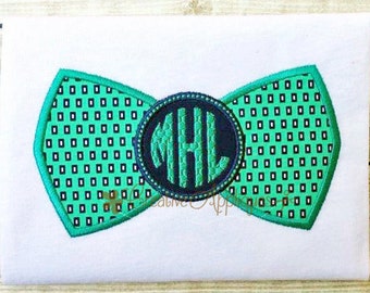 Applique Bow Monogram Topper Machine Embroidery Design - Etsy