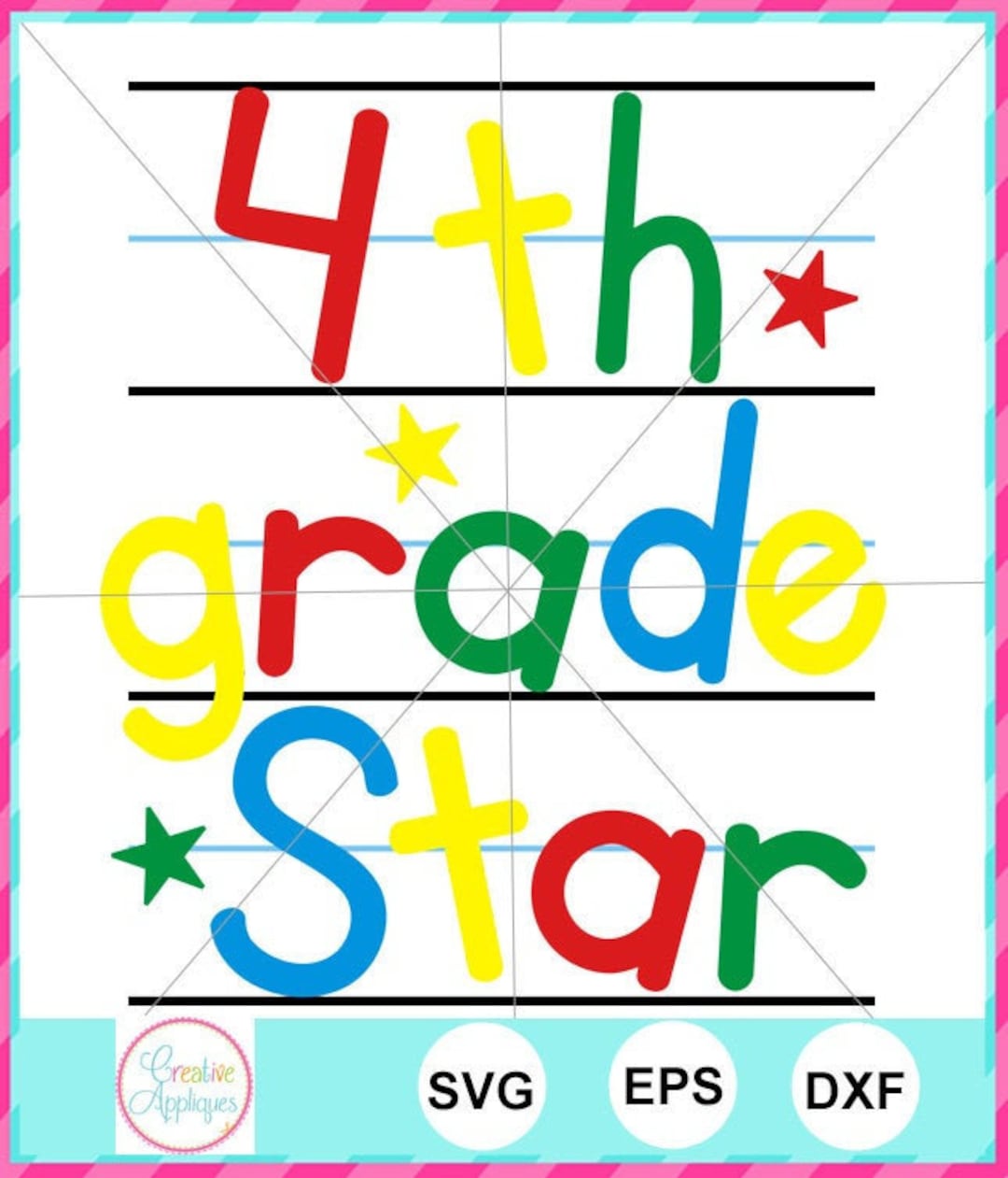 4th Grade Star Svg Cutting File, 4th Grade Svg Cut File, 4th Grade ...