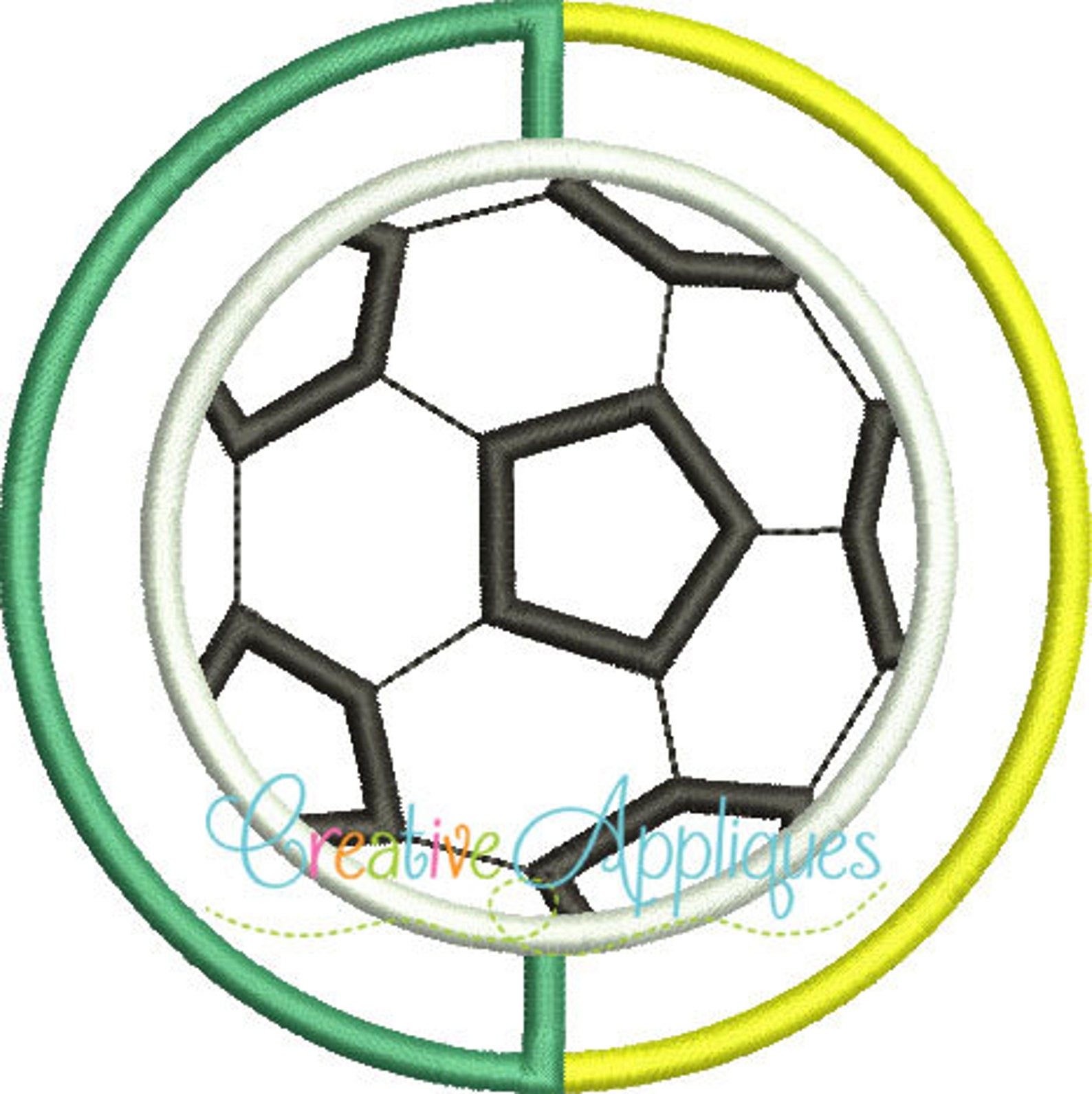 Soccer Ball House Divided Digital Machine Embroidery Applique Design 4 ...