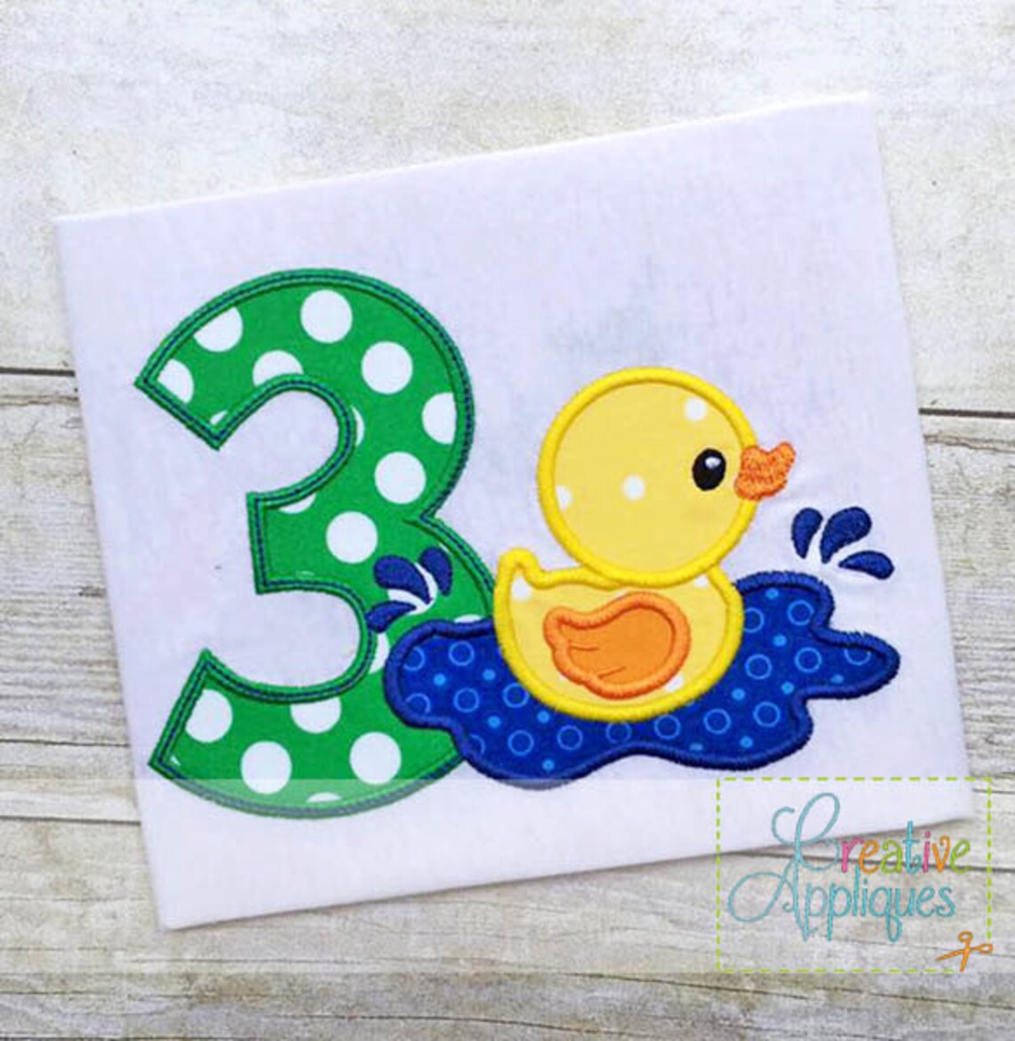 Rubber Ducky Duck Birthday Number 3 Digital Machine Embroidery | Etsy