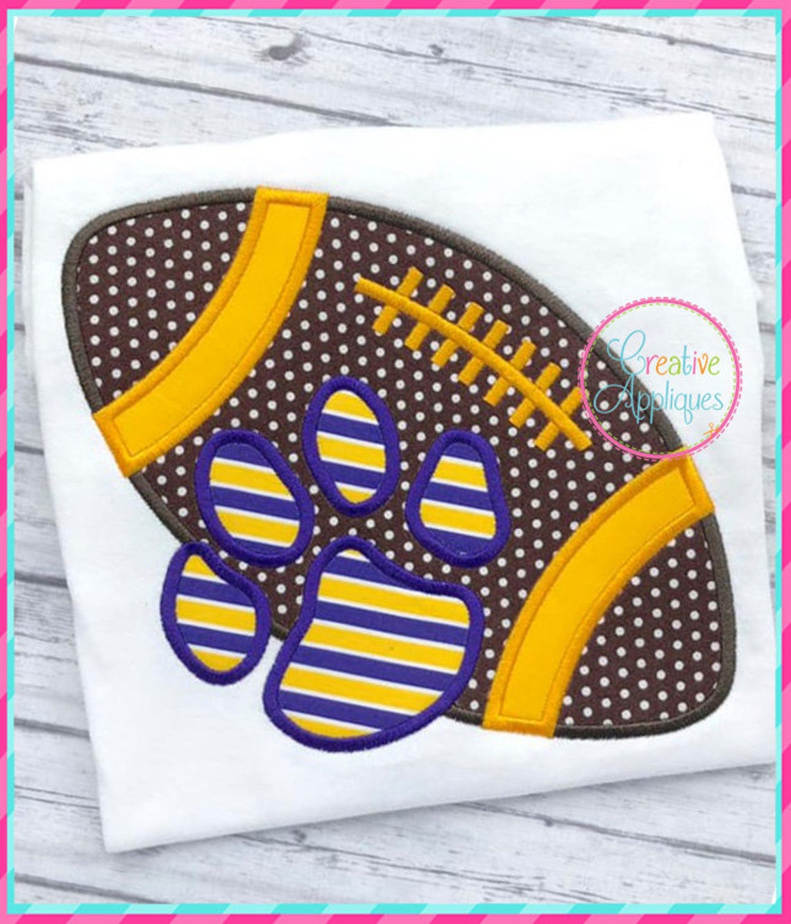 Tiger Paw Football Applique Digital Machine Embroidery Design - Etsy