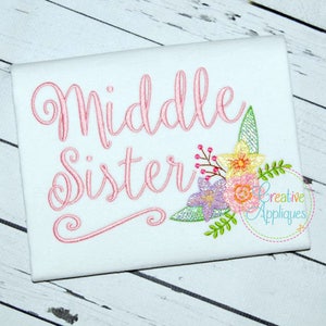 4 SIZES Sister Sibling Set Digital Machine Embroidery Design, Little ...