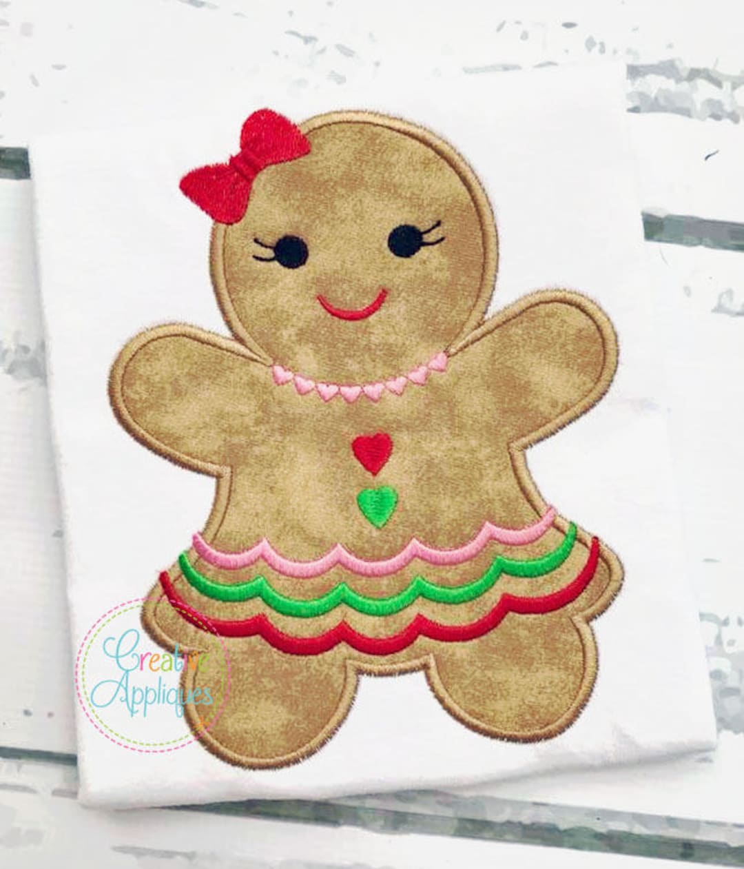 Gingerbread Girl Applique Digital Machine Embroidery Design 5 Sizes ...