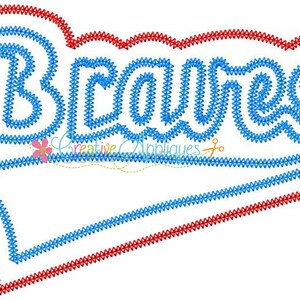 Braves Digital Machine Embroidery Applique Design 6 Sizes, Braves ...