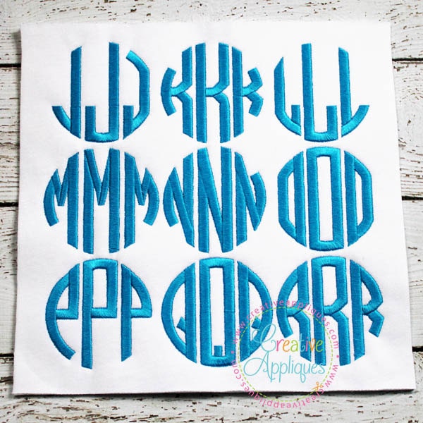 5 Sizes BX Natural Circle Embroidery Monogram Alphabet Font + 6 Frames ...
