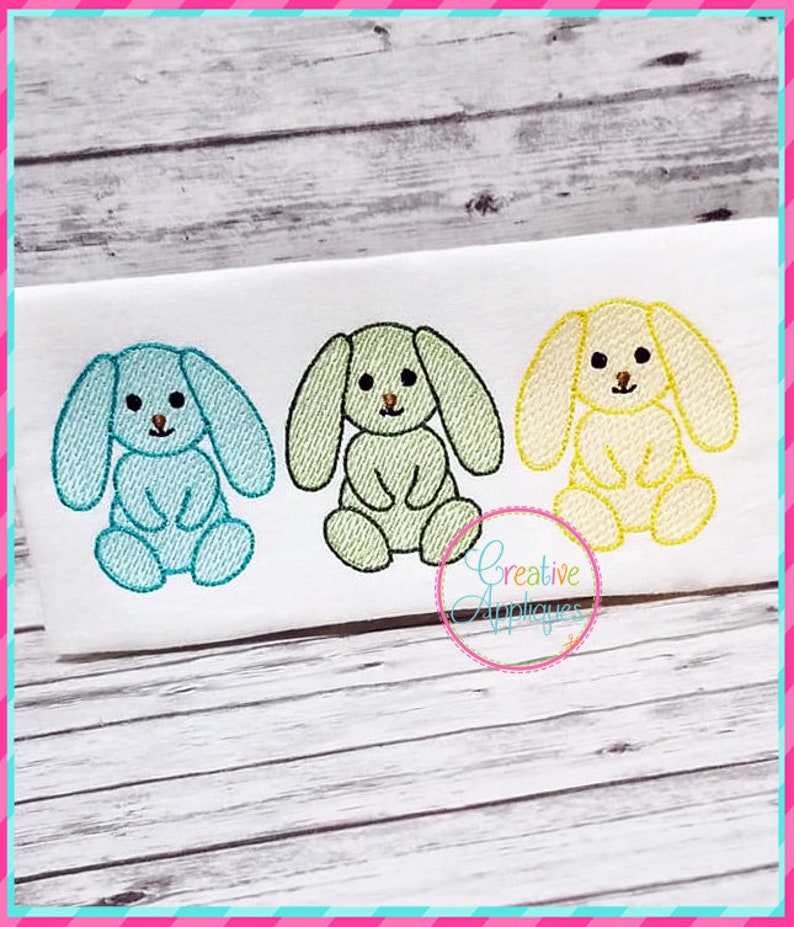 Sketch Stitch Rabbits Digital Machine Embroidery Design 5 - Etsy