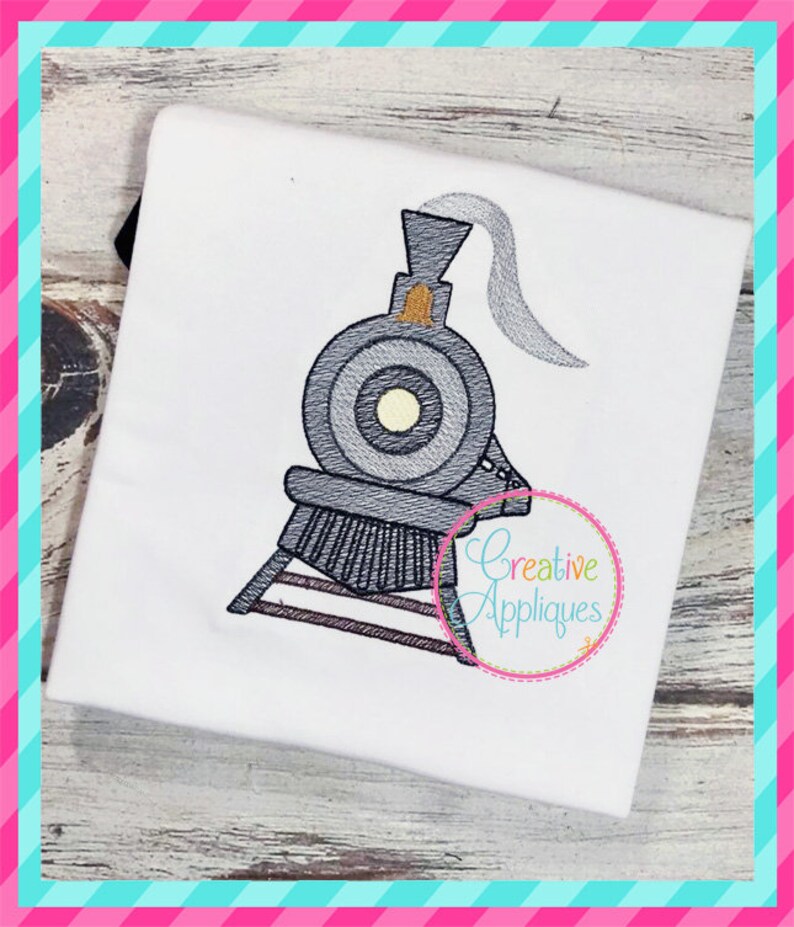 Sketch Stitch Train Digital Machine Embroidery Design 4 Sizes - Etsy